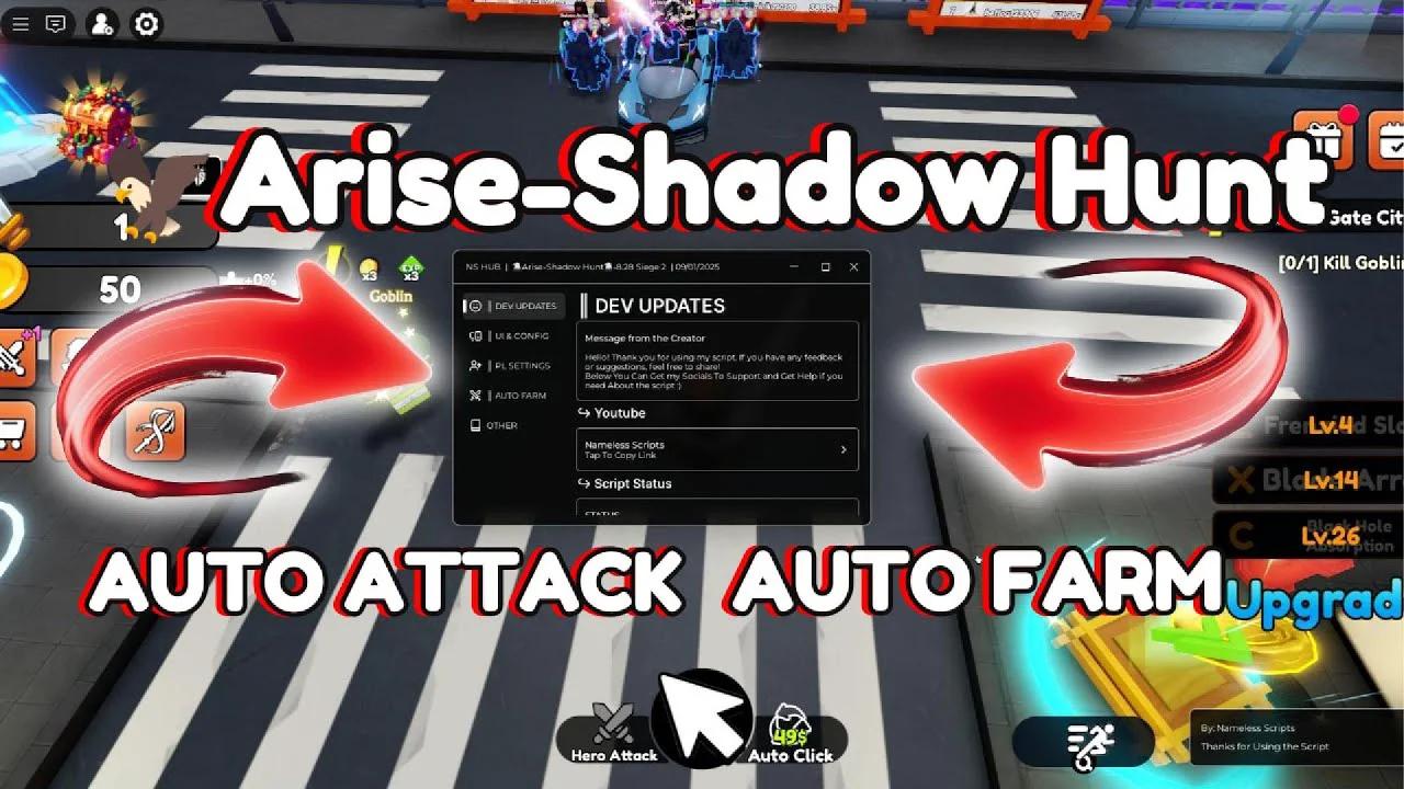 ARISE SHADOW HUNT SCRIPT ROBLOX 2025 - DELETE ALL ENEMIES - AURA DAMAGE