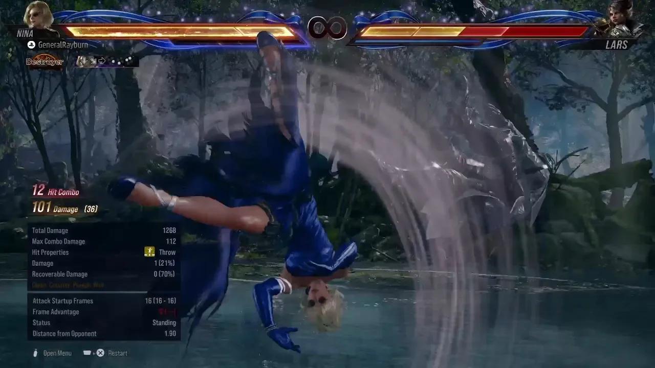 Tekken 8 - Nina Combos - Power Charge with Heat