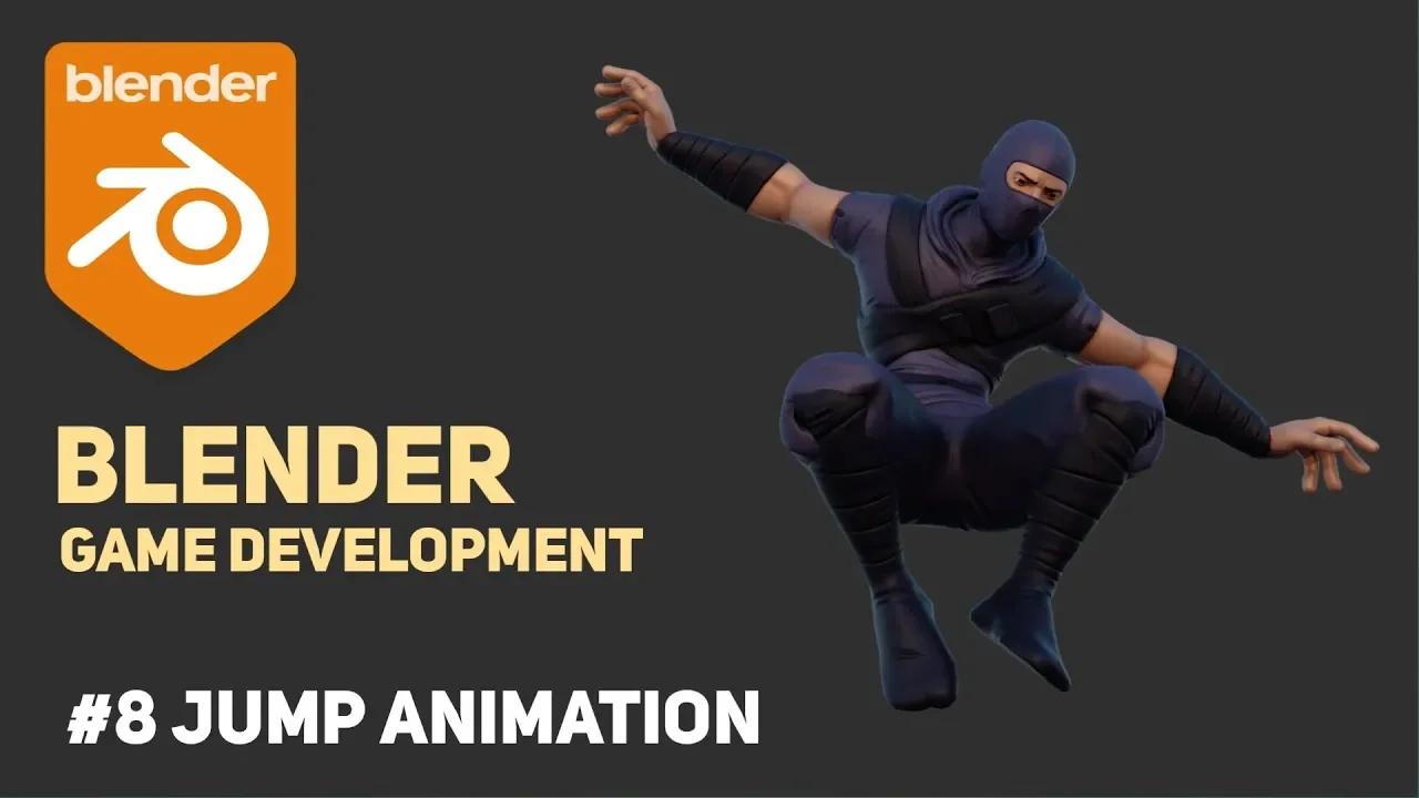 Blender Game Development #8 Adding Jump Animation (in Hindi)