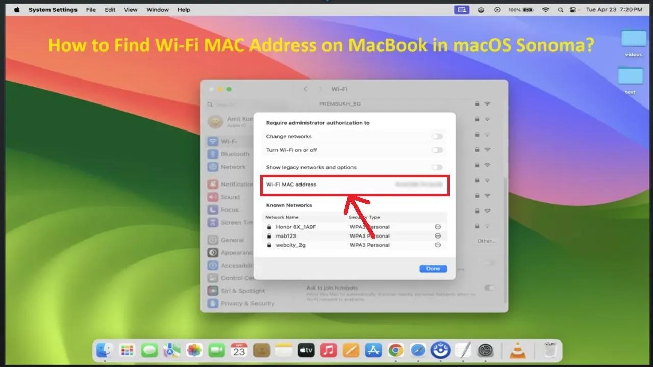 How to Find Wi-Fi MAC Address on MacBook in macOS Sonoma?