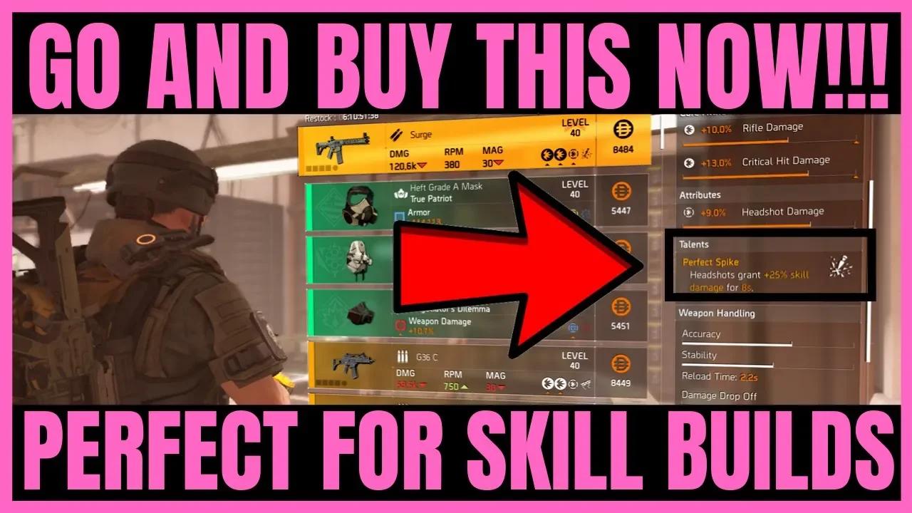 The Division 2 - MUST BUY THIS FOR YOUR SKILL BUILDS!!