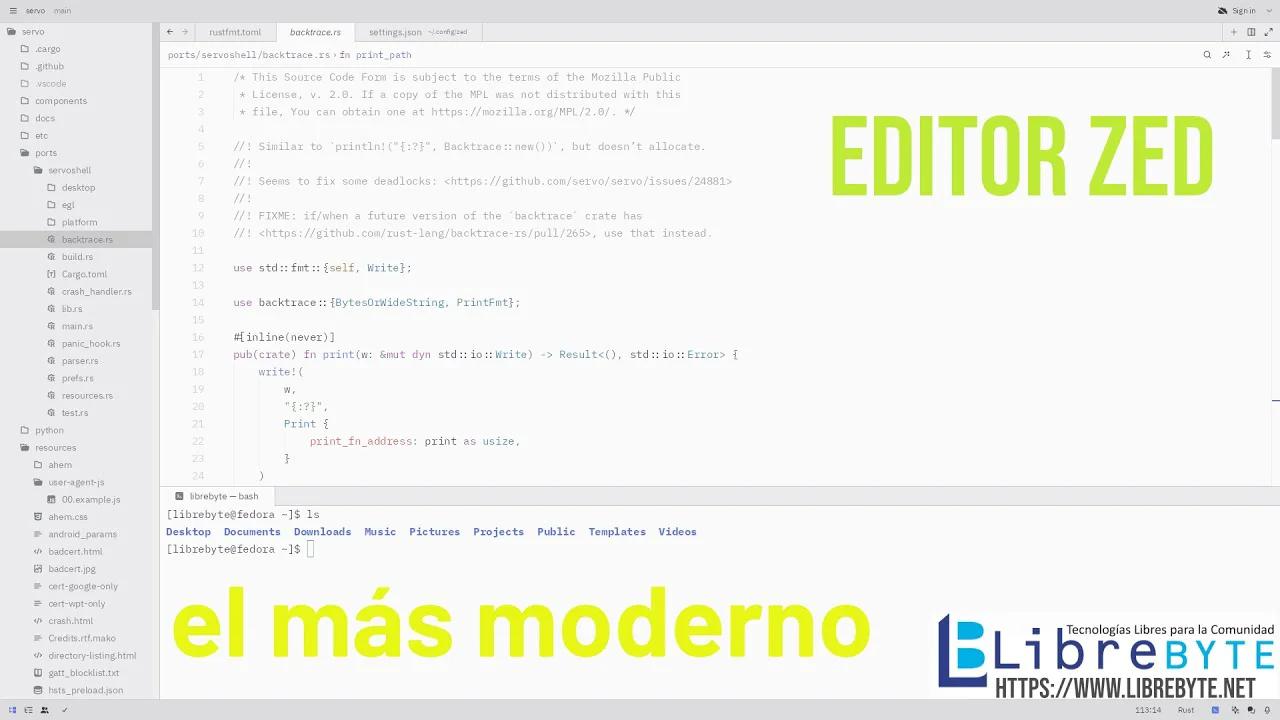 Editor Zed El más moderno (Disponible para GNU/Linux)