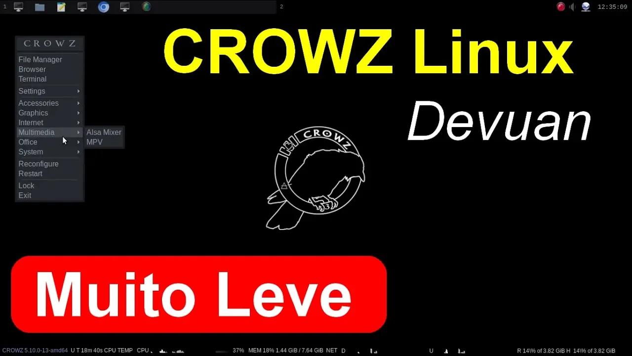 CROWZ Linux Distribuição baseada no Devuan GNU+Linux 4.0 Chimaera ...