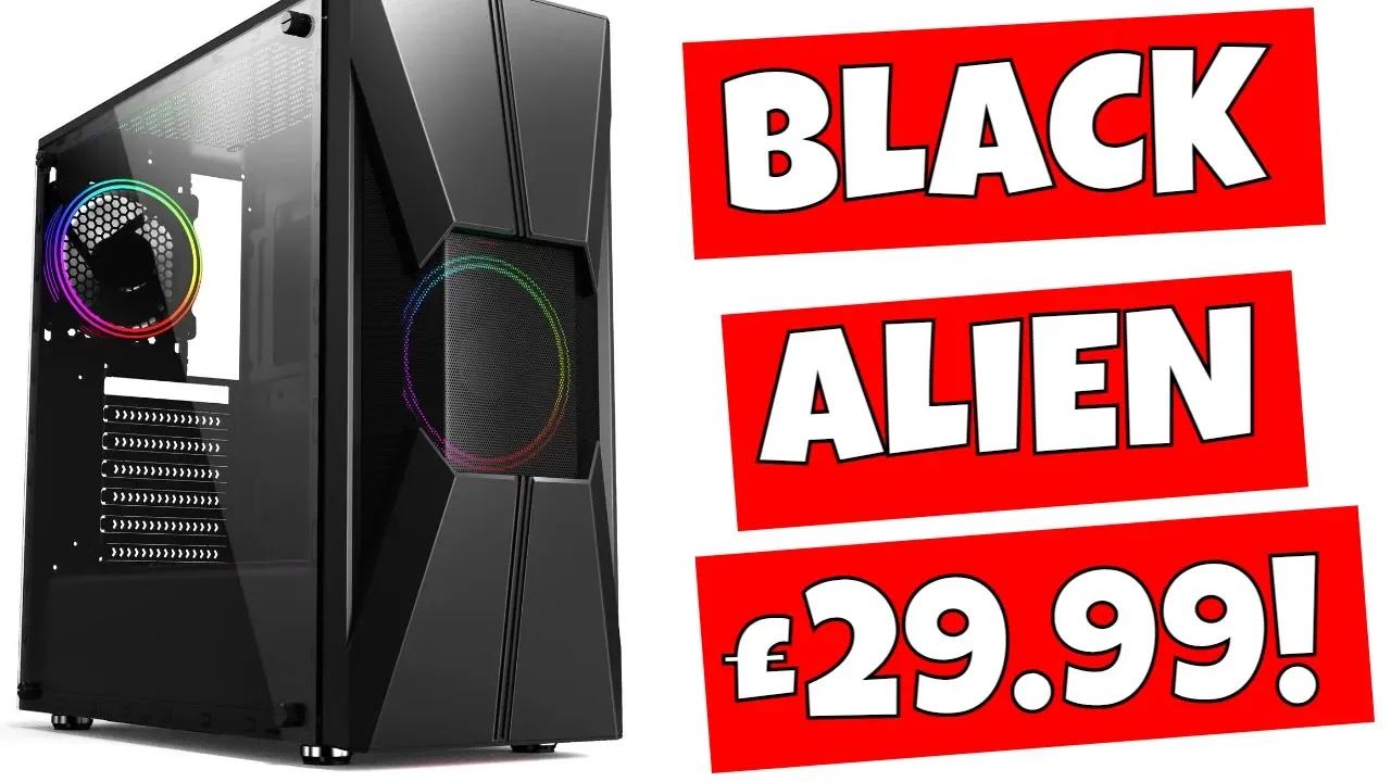 SaharaGaming Black Alien ATX RGB Case With 4 Fans & 10 Port Hub