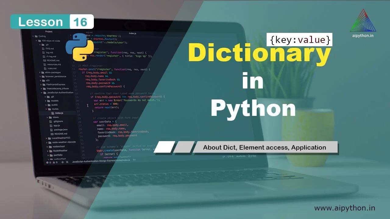L16 | Dictionary in Python |Python Dictionary| Python Tutorial for ...