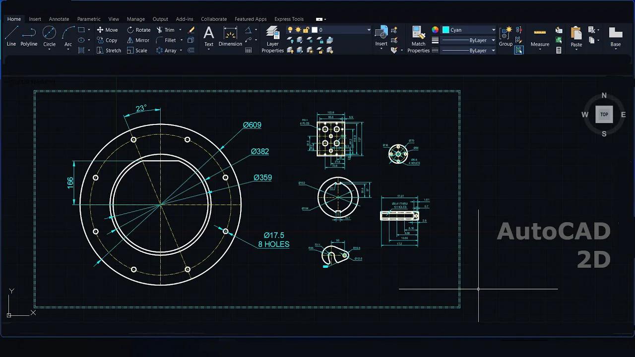 Ex 15 || autocad 2D || RETAINER || chapter 1