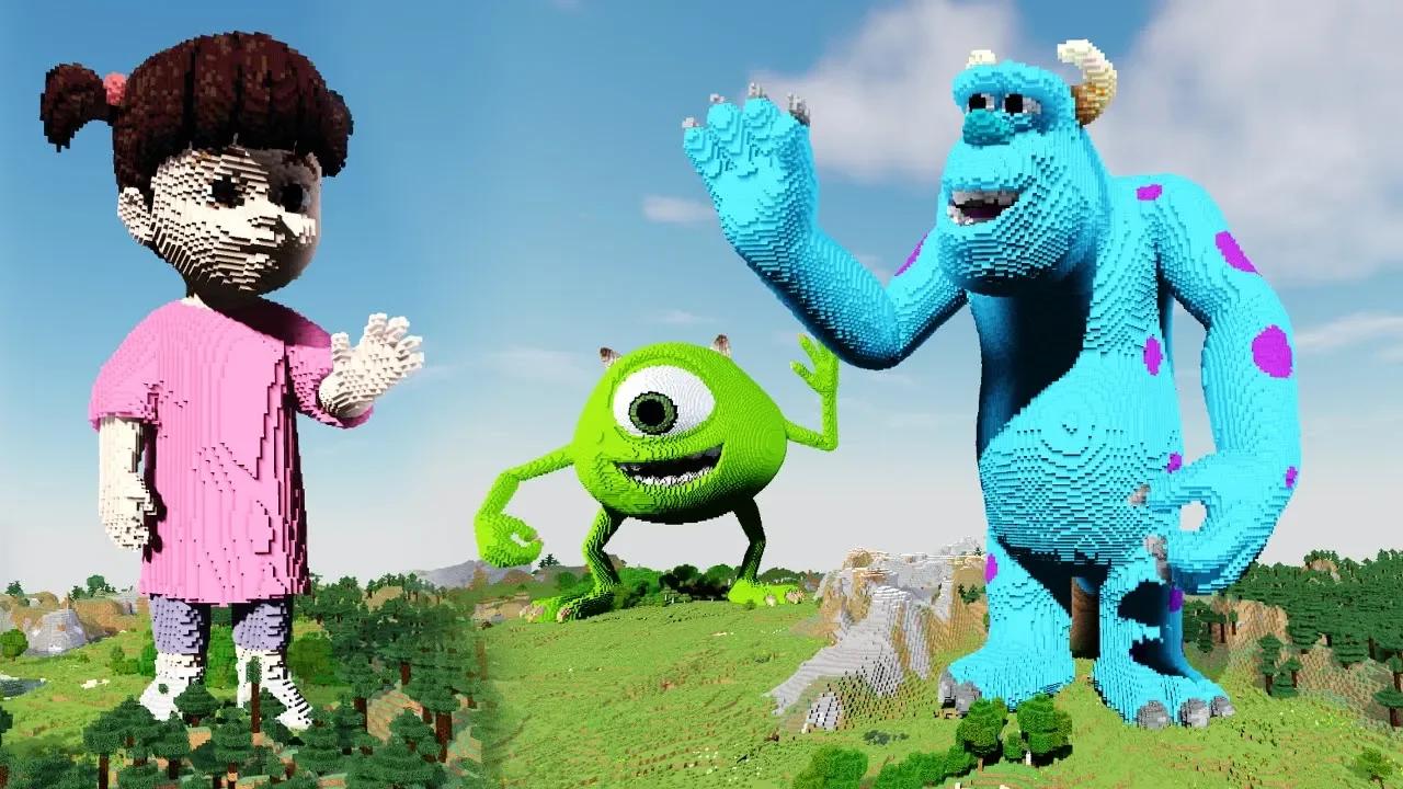 Minecraft Monsters Inc. Sully, Mike and Boo Build Schematics