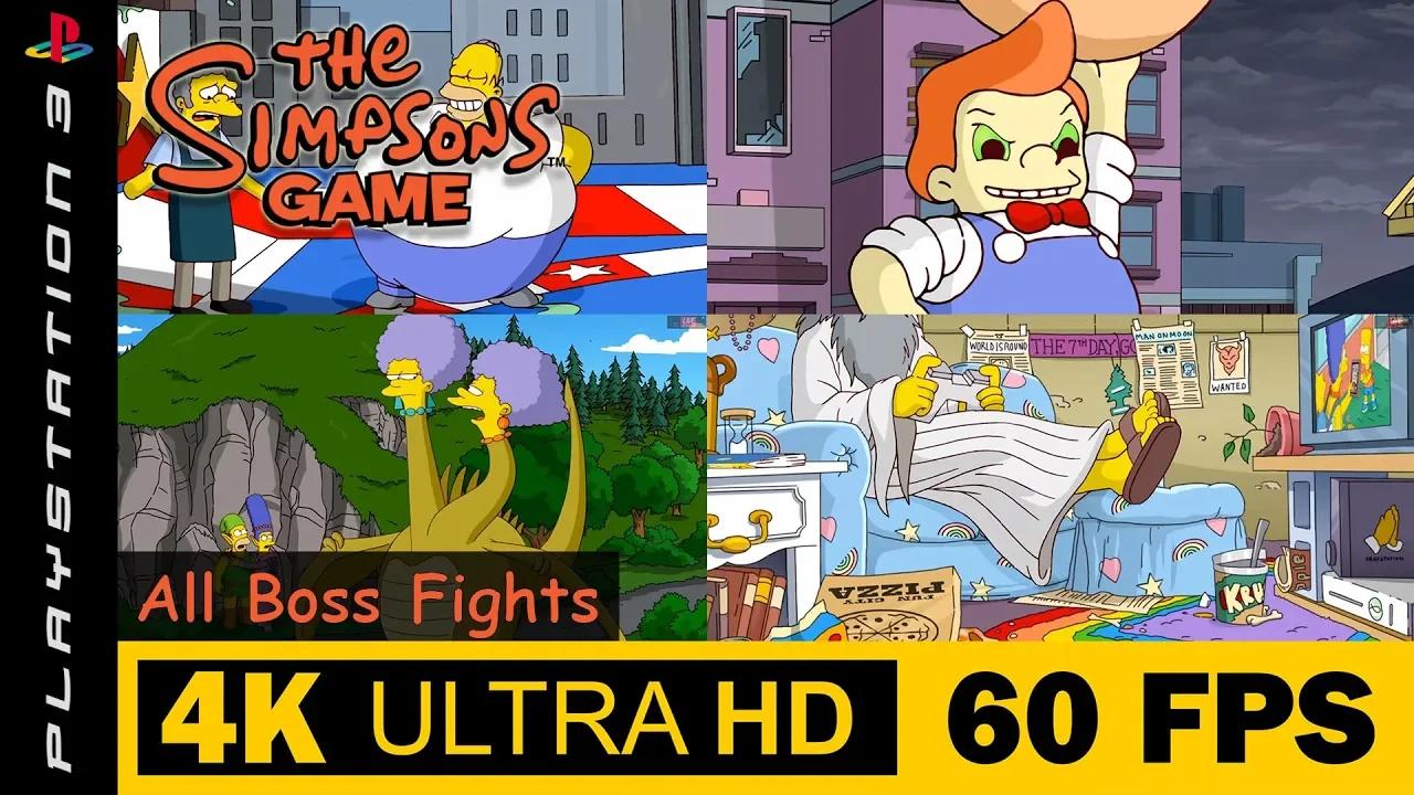 All Boss Fights | The Simpsons Game | Walkthrough, No Commentary, PS3