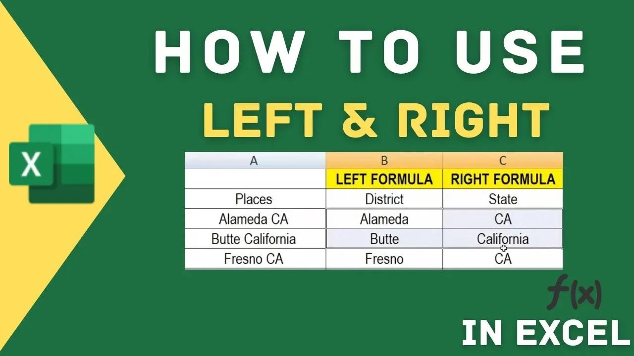 How To Use Right Function In Excel How To Use Left Function