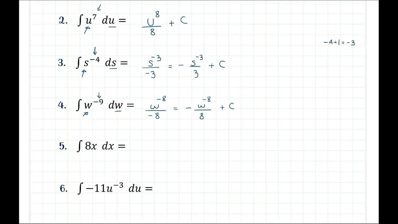 Integral de una potencia con EXPONENTE ENTERO