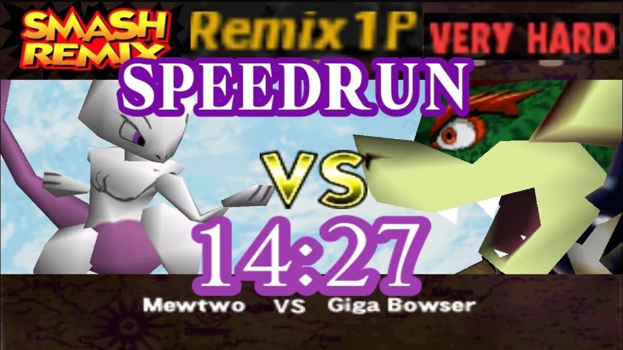 Smash Remix - Classic Mode Remix 1P Speedrun with Mewtwo (Very Hard) in 14:27