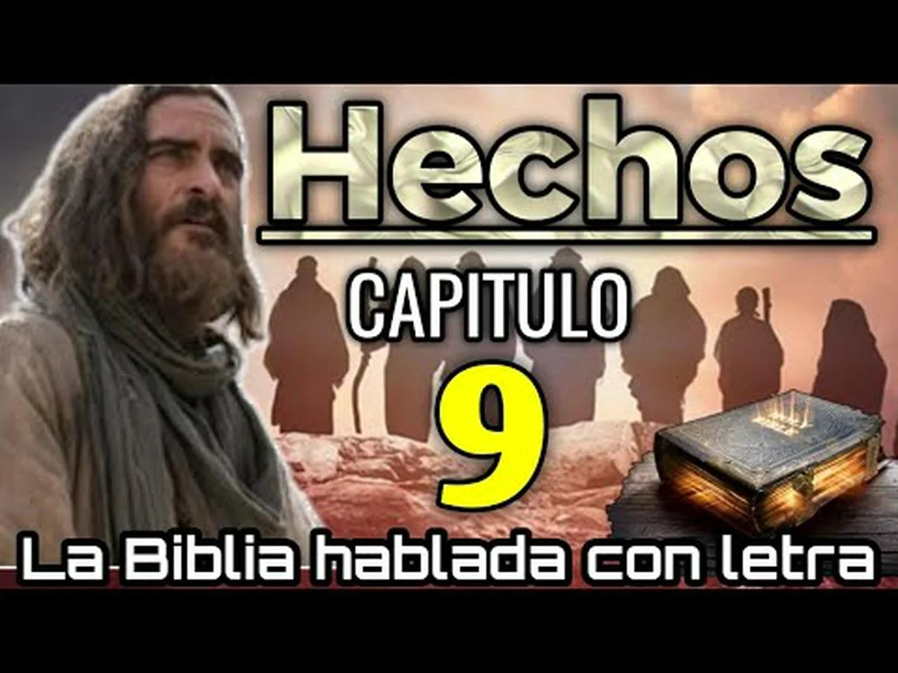 🔵 HECHOS Capitulo 9 hablado Con Letra ( Conversión de Saulo ) LA BIBLIA ...