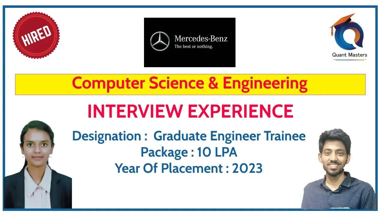 Mercedes Benz Graduate Engineer Trainee Position Interview Experience