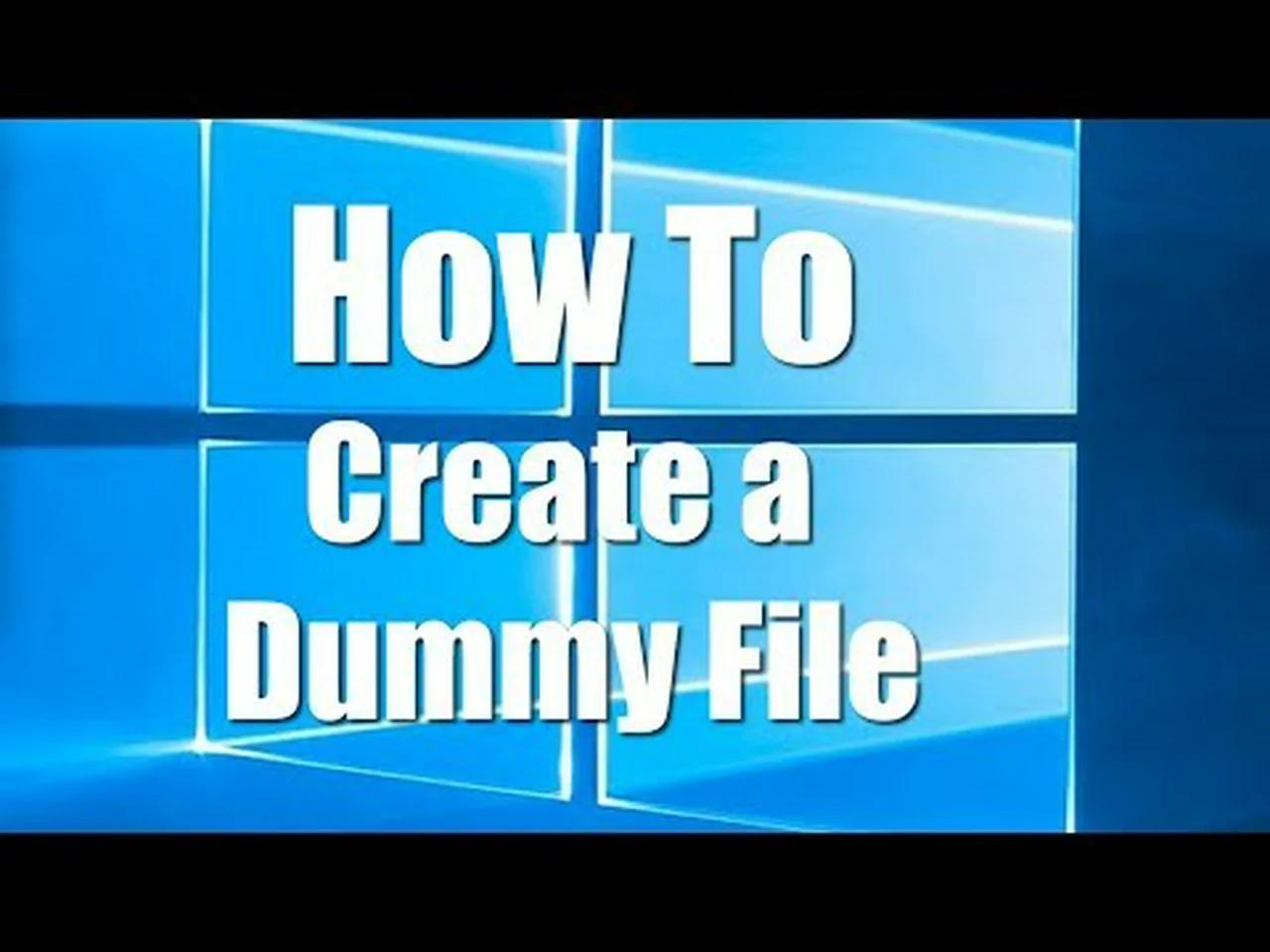 How To Create A Dummy File | Easy Dummy File Creator