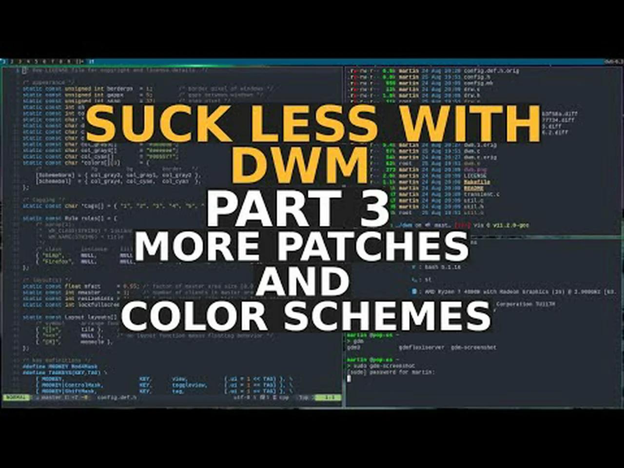Adding some color and more patches to my DWM configuration