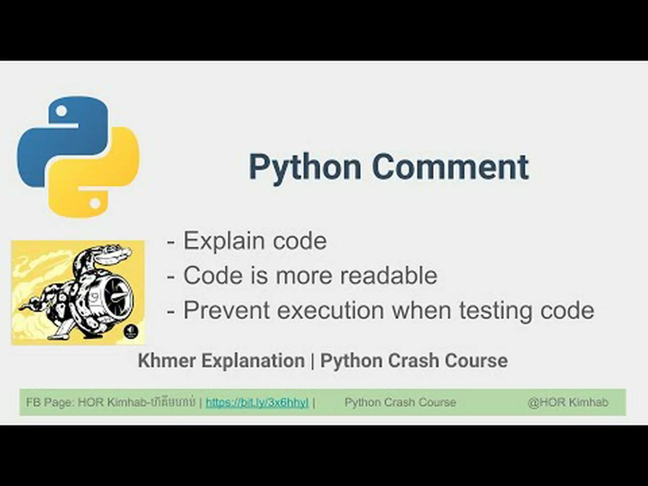 08. Syntax and Comment Python - Khmer HKimhab
