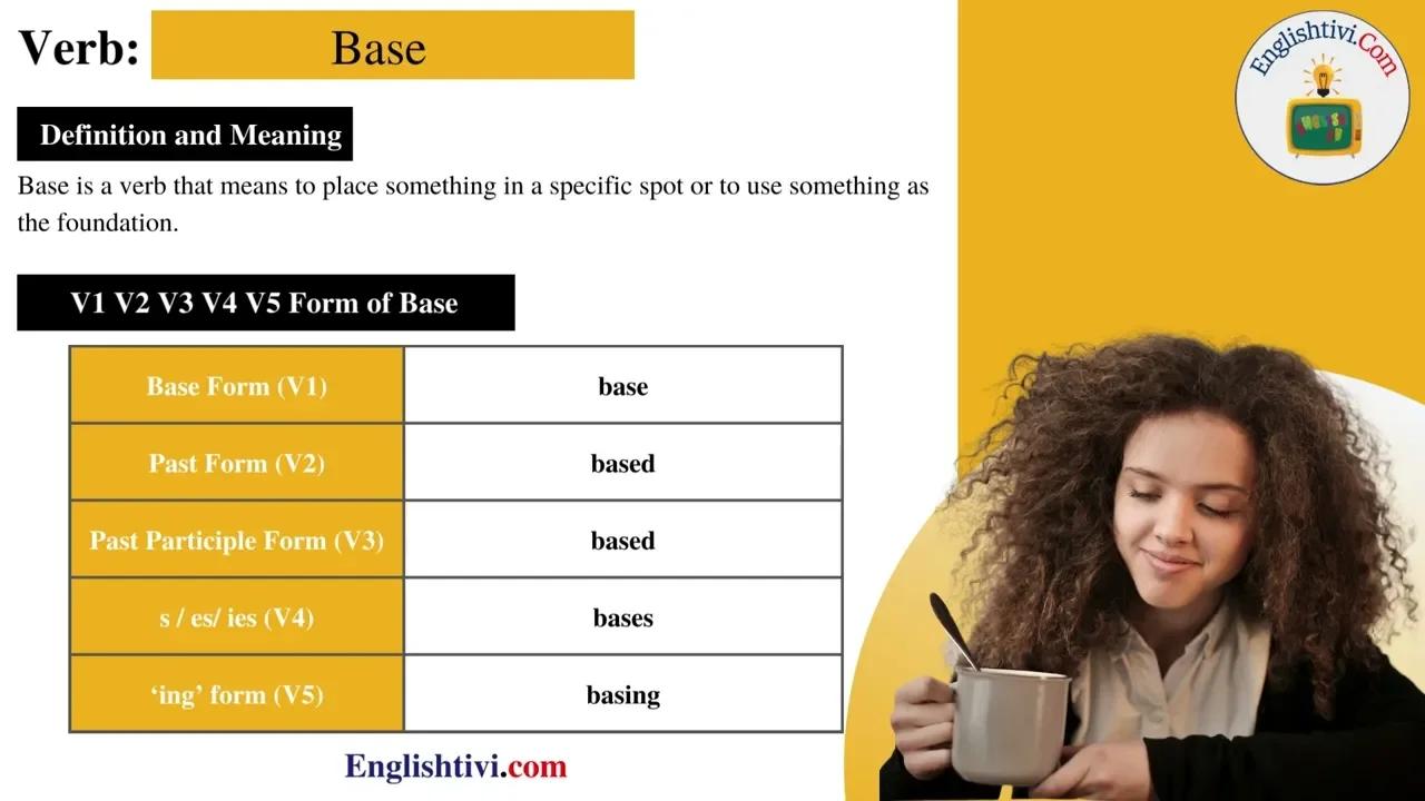 base V1 V2 V3 V4 V5 Base Form, Past Simple, Past Participle Form of ...