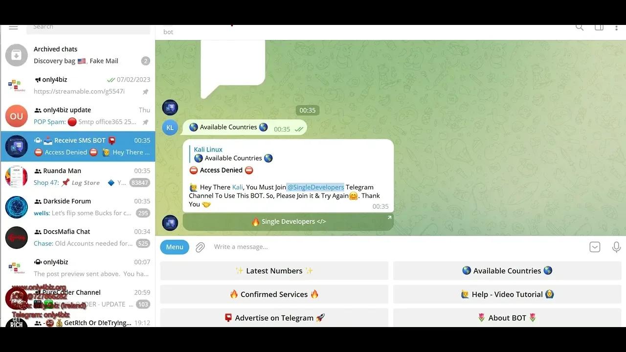 Receive OTP on Telegram