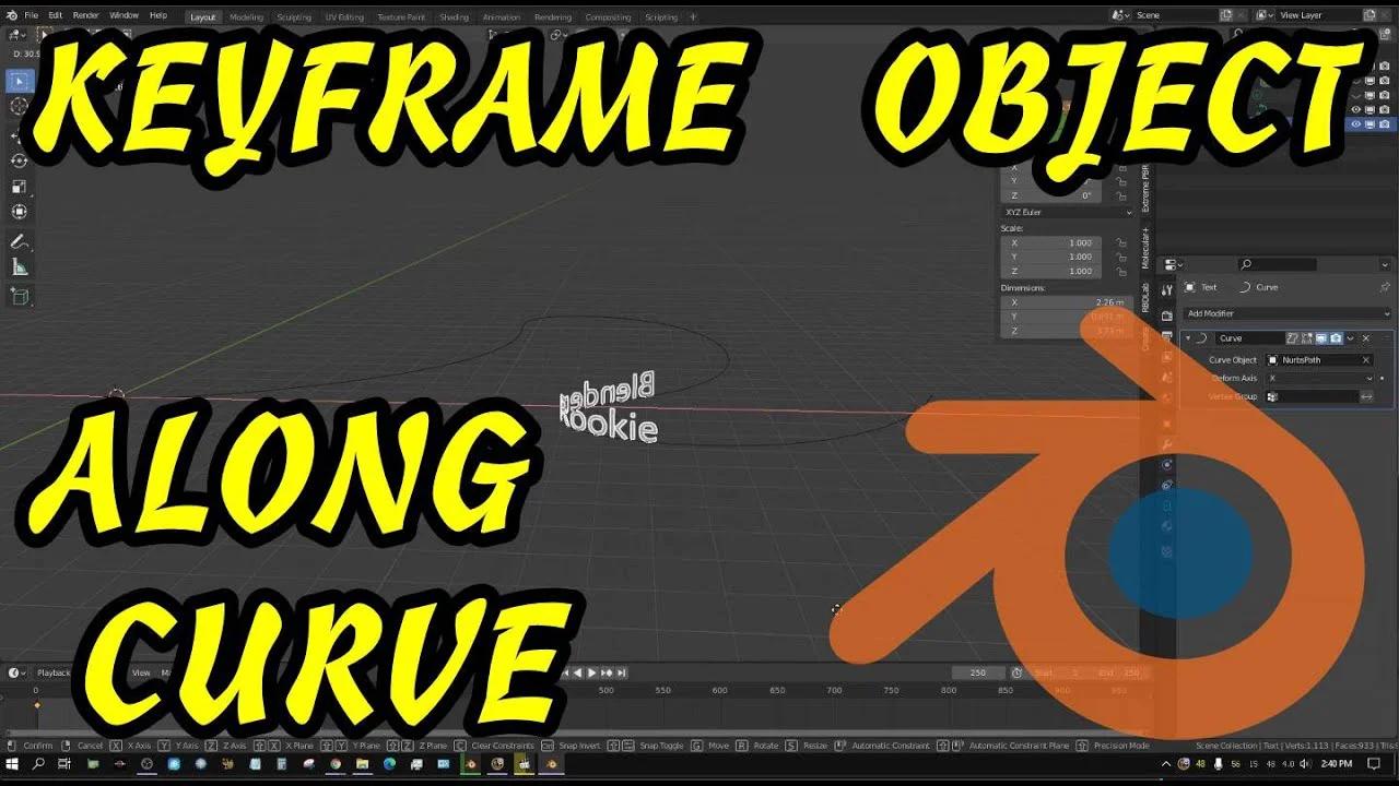 Use Keyframes To Animate Along A Curve - Blender Rookie Use Keyframes To Animate Along A Curve - Blender Rookie