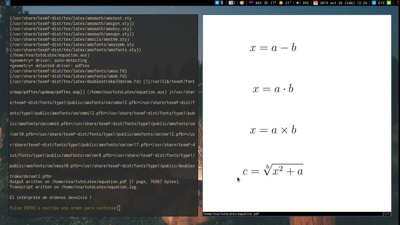 Tutorial de LaTeX 06: Ecuaciones matemáticas en LaTeX con amsmath