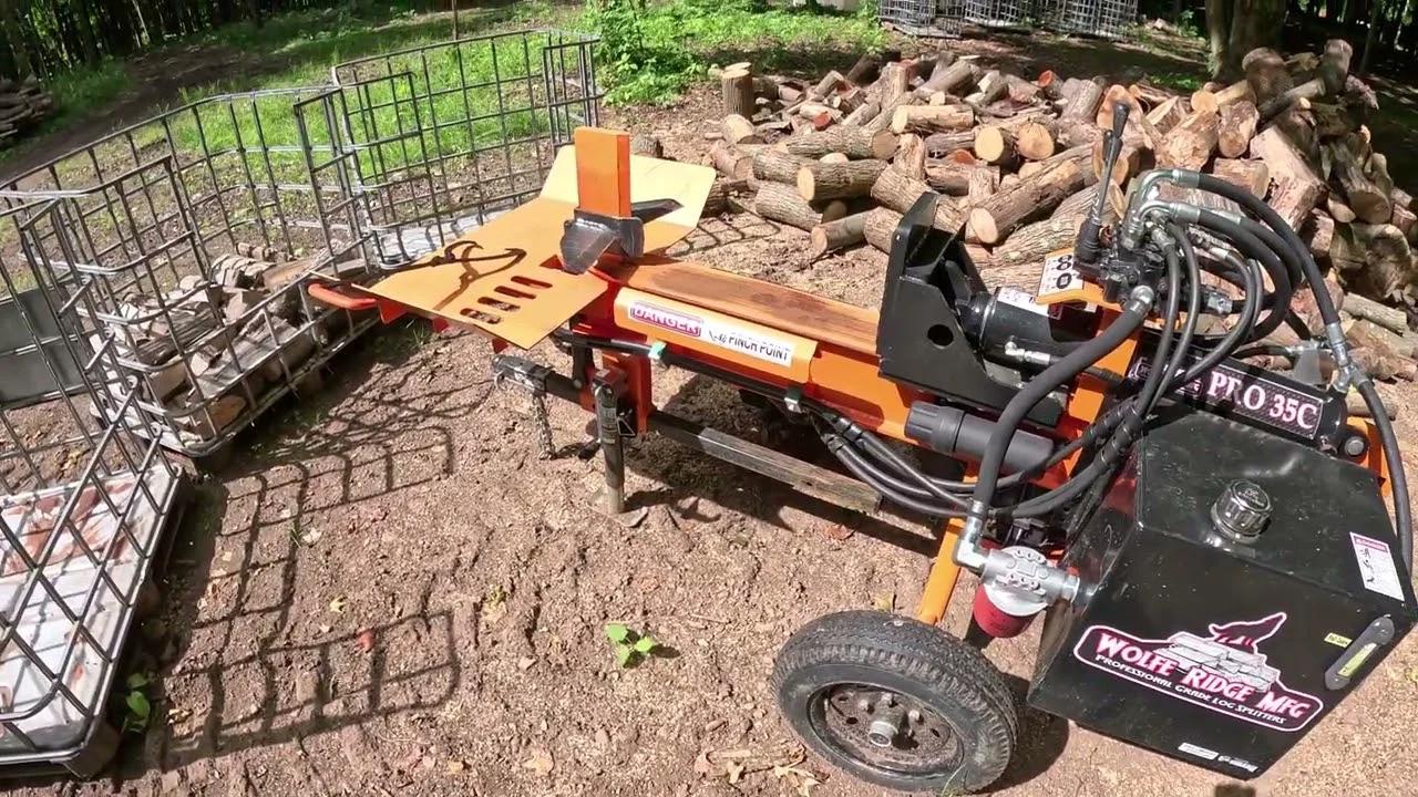 Splitting Firewood with the Wolf Ridge 35-Ton Wood Splitter: Efficient ...