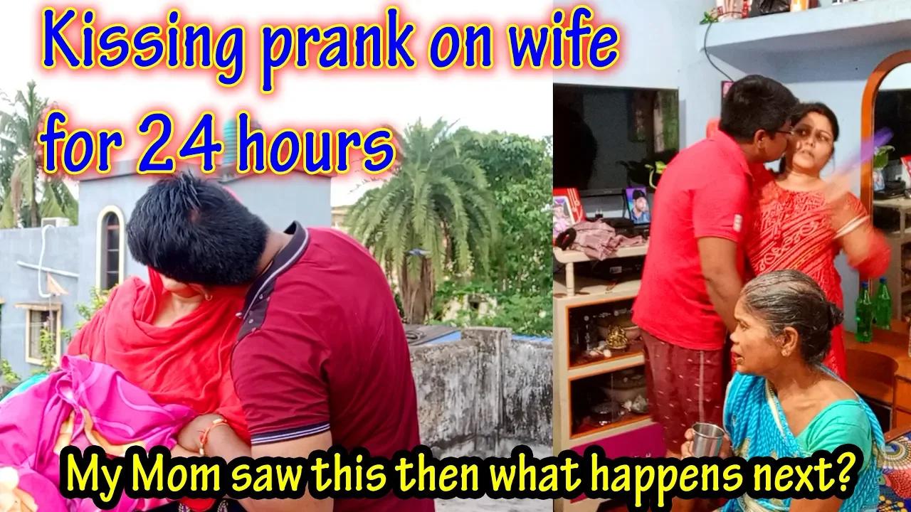 Kissing prank on wife for 24 hours || epic reaction of wife || prank on ...