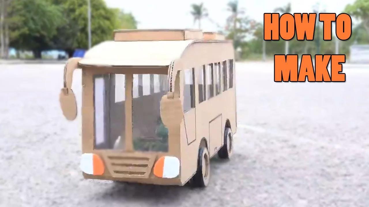 Make a Toy Bus with Cardboard and DC Motor