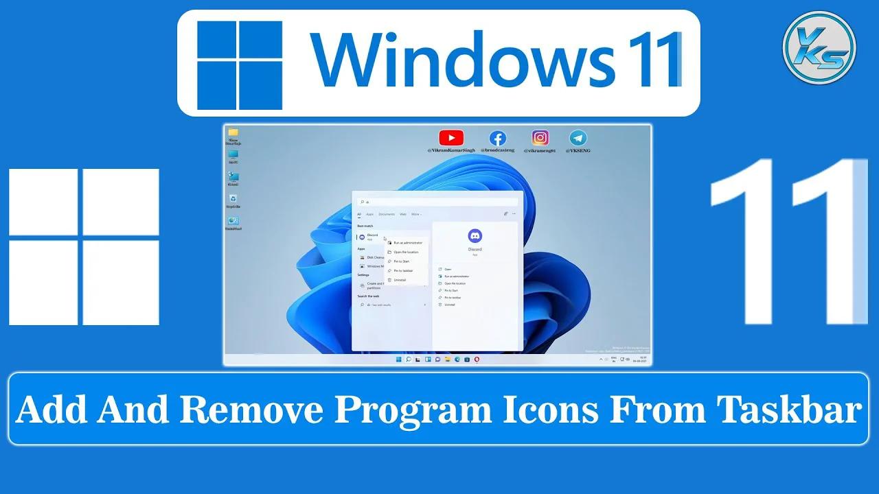 How To Add And Remove Program Icons From Taskbar in Windows 11