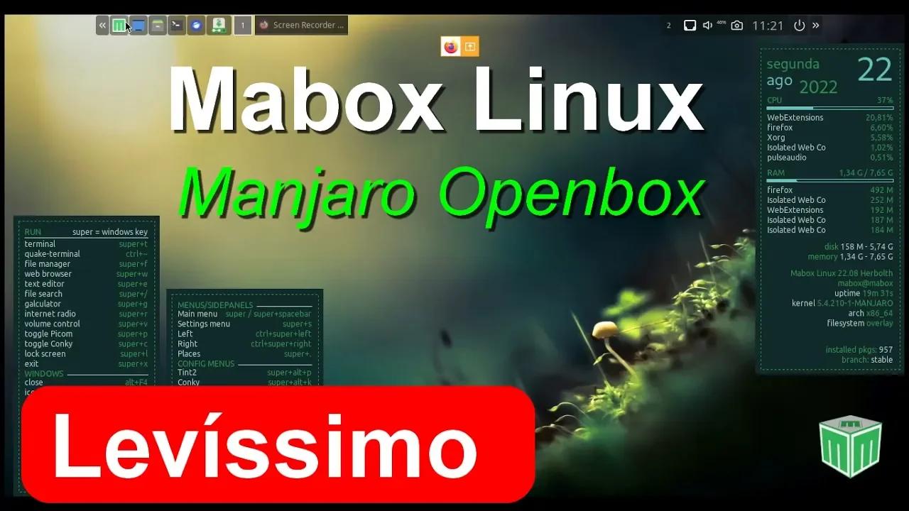 Mabox Linux baseado no Manjaro ambiente Openbox. Distro Leve e Rápida ...