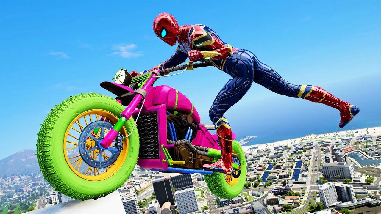 GTA V Iron Spiderman Motorcycle Stunts/Fails/Ragdolls Episode 02 ...