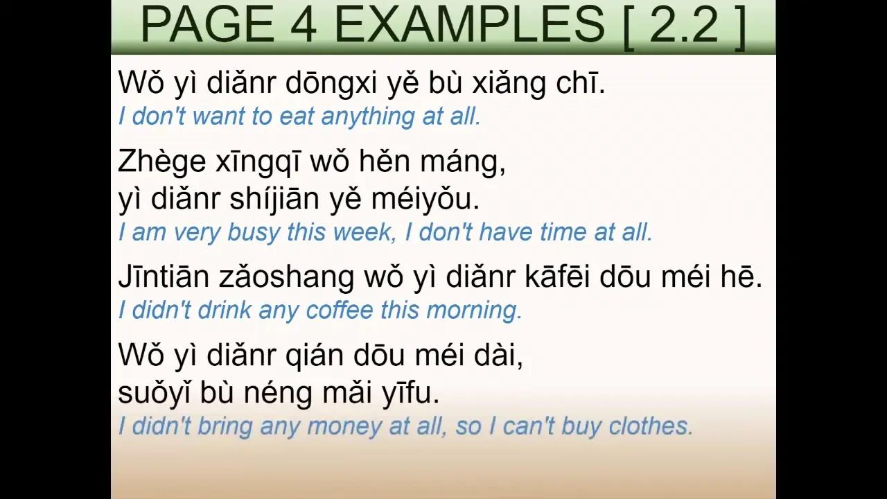 HSK 3 Lesson 01 Grammar 2 Absolute Negation Structure