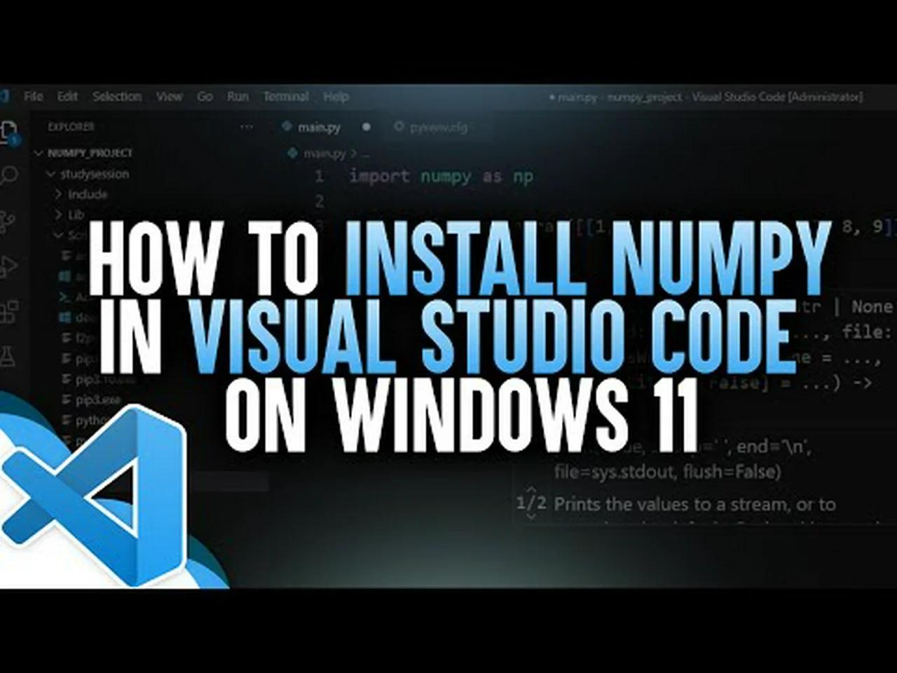 How To Install NumPy in Visual Studio Code (Windows 11)