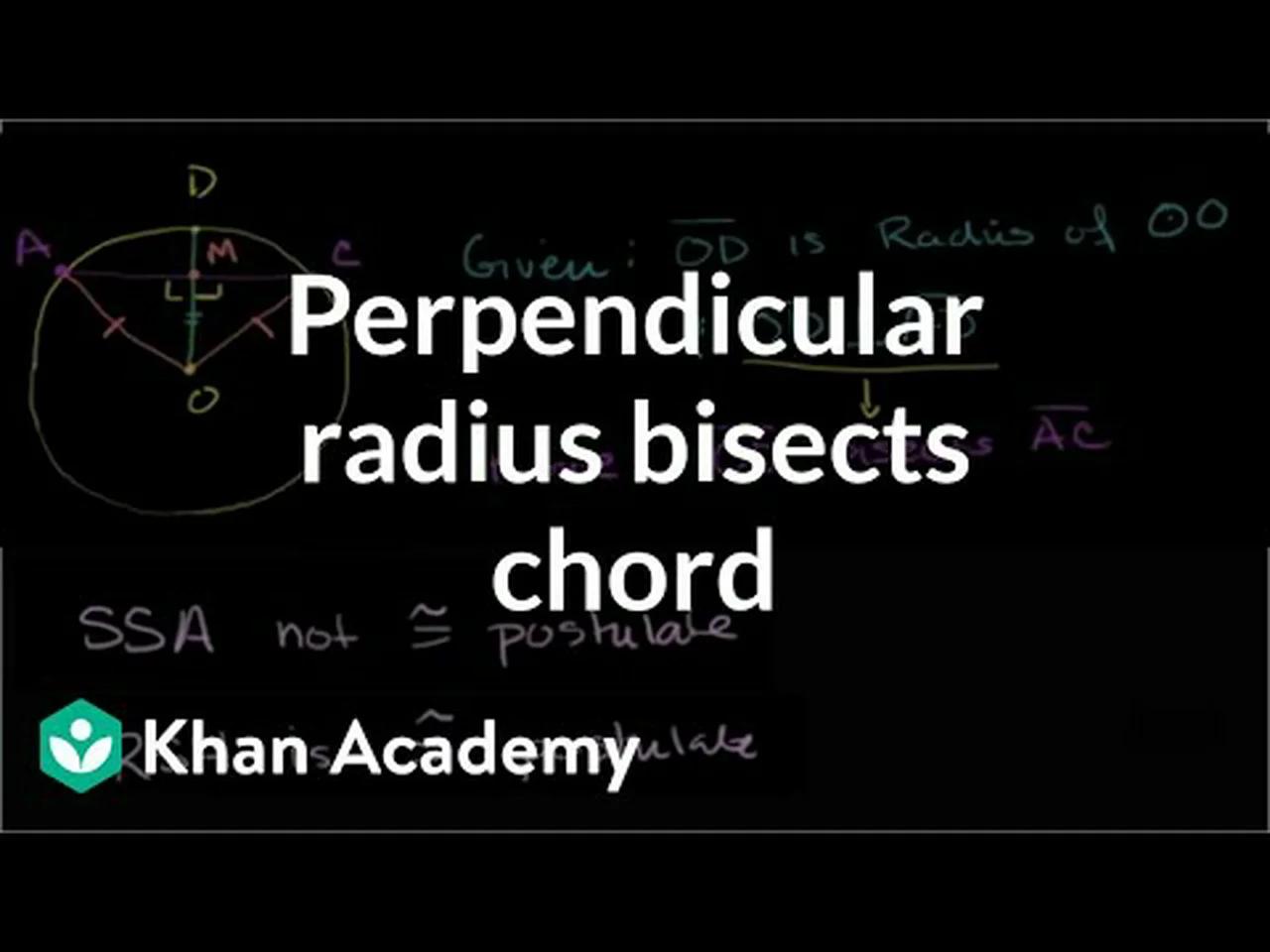 Perpendicular radius bisects chord | Congruence | Geometry | Khan Academy