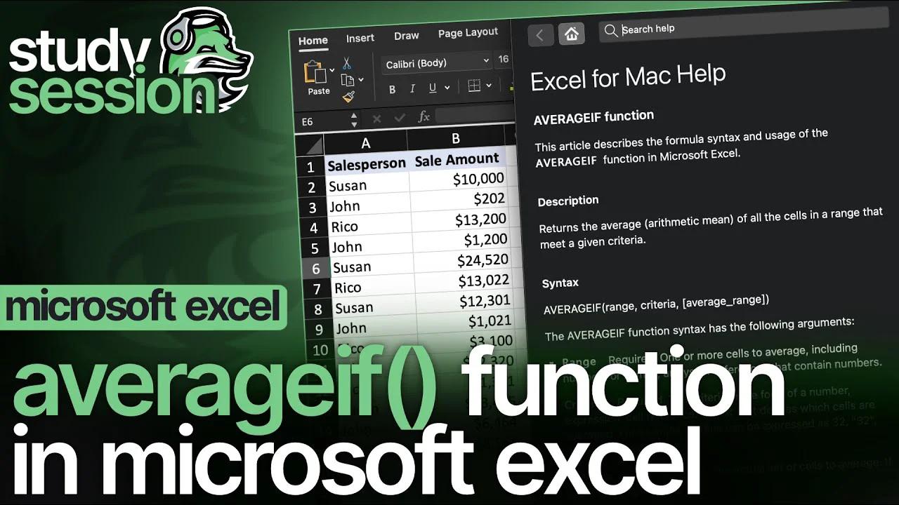 AVERAGEIF Function In Microsoft Excel | AVERAGEIF()