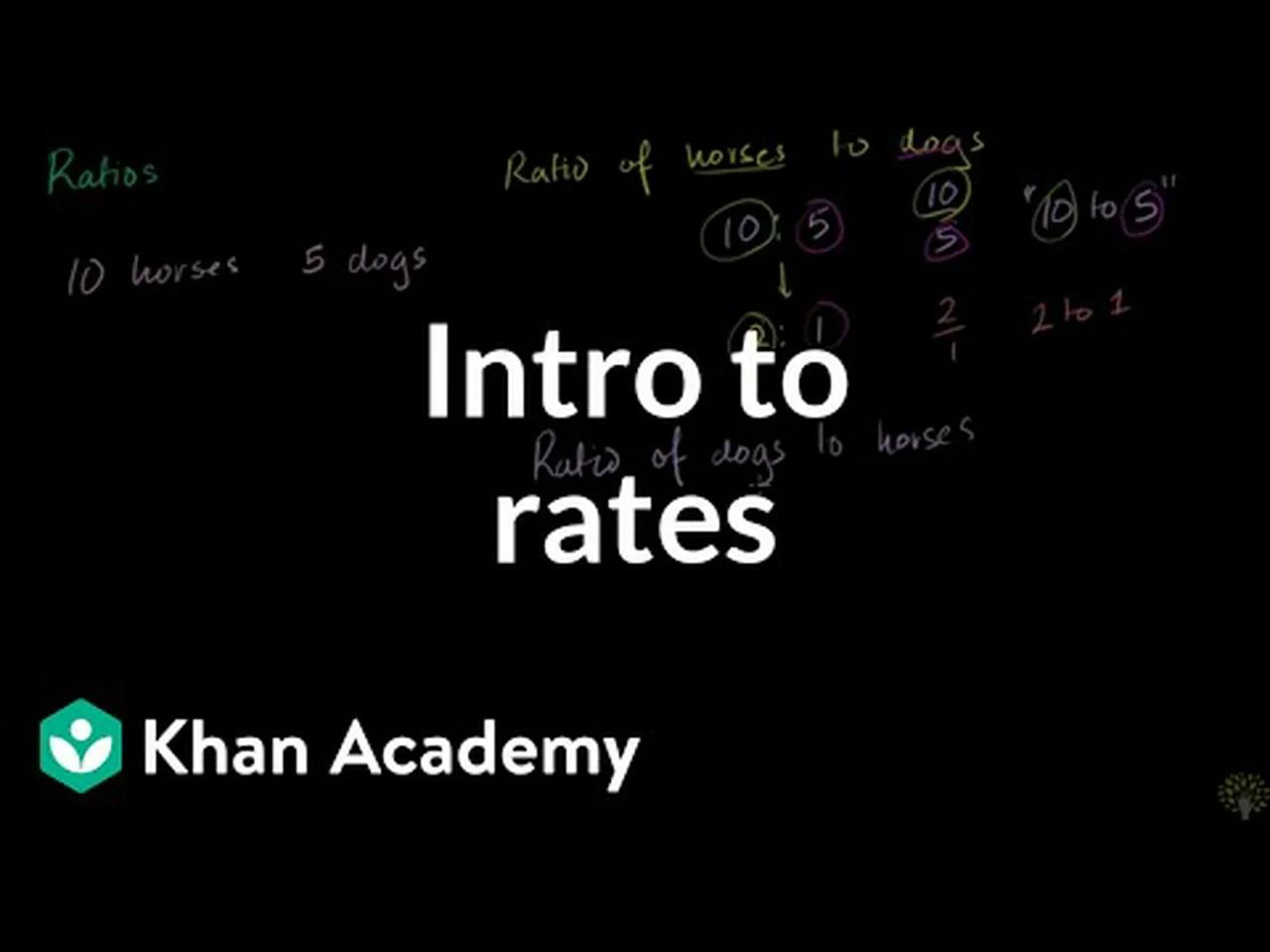Introduction to rates | Ratios, rates, and percentages | 6th grade ...