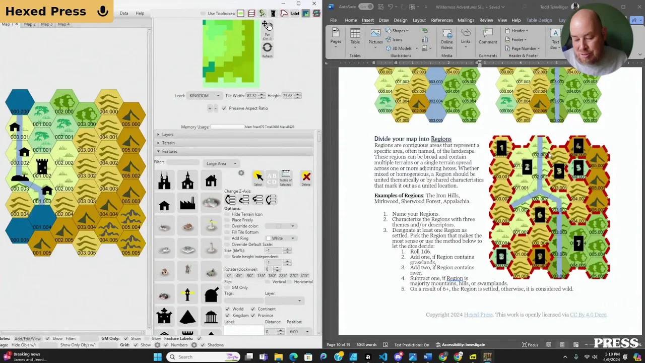 Hexed Press tests out a "Tetris"-ish hex map procedure!