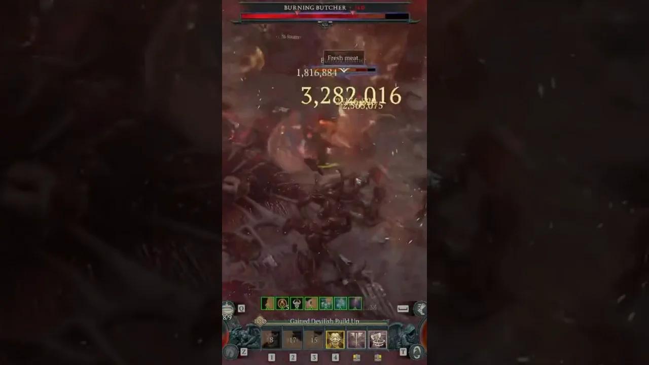 Killing The Butcher in the Infernal Hoard T-5 solo WW-DD Barb S5 PTR # ...