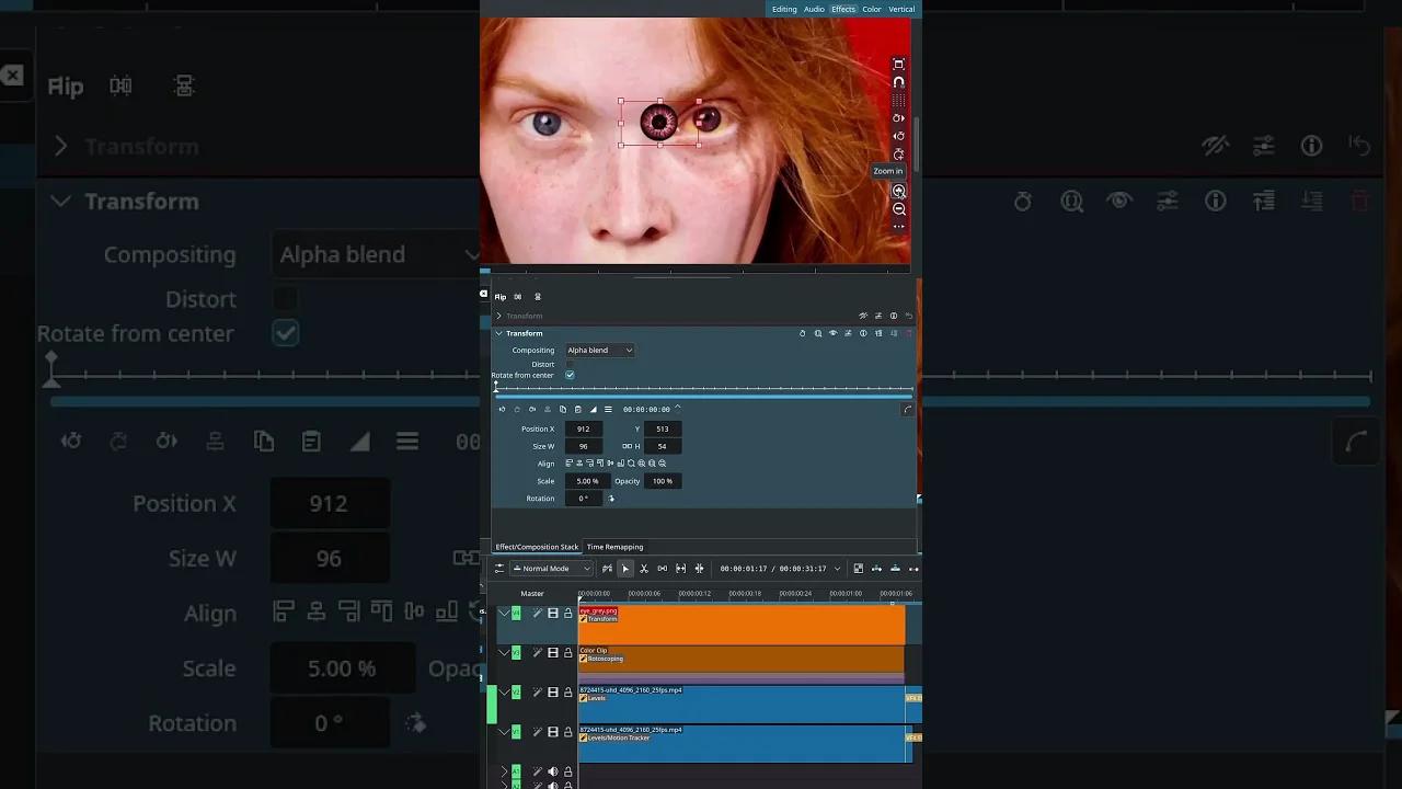 Lucifer Eyes VFX - Kdenlive Compositing #kdenlive