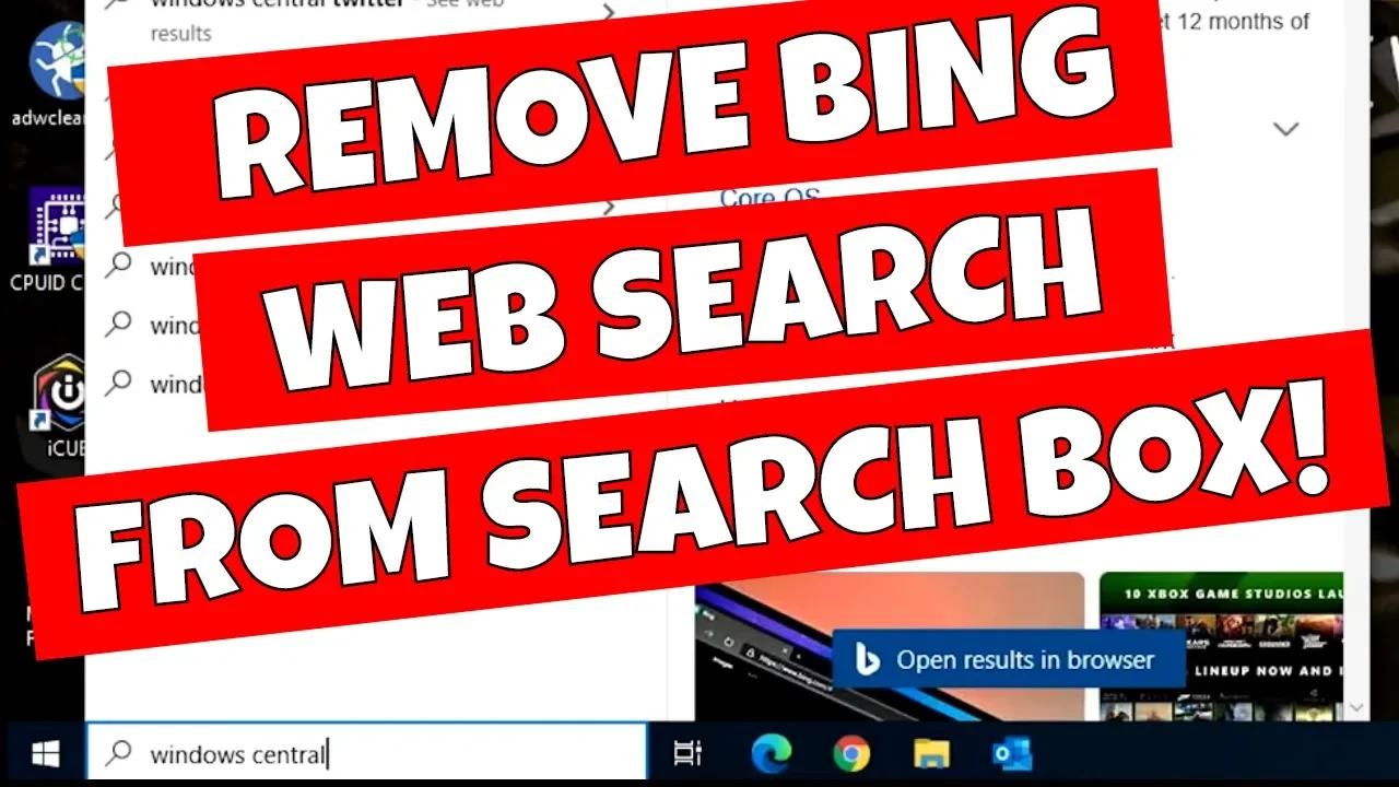 Remove Bing Web Search From The Windows Search Bar To Make It Faster ...