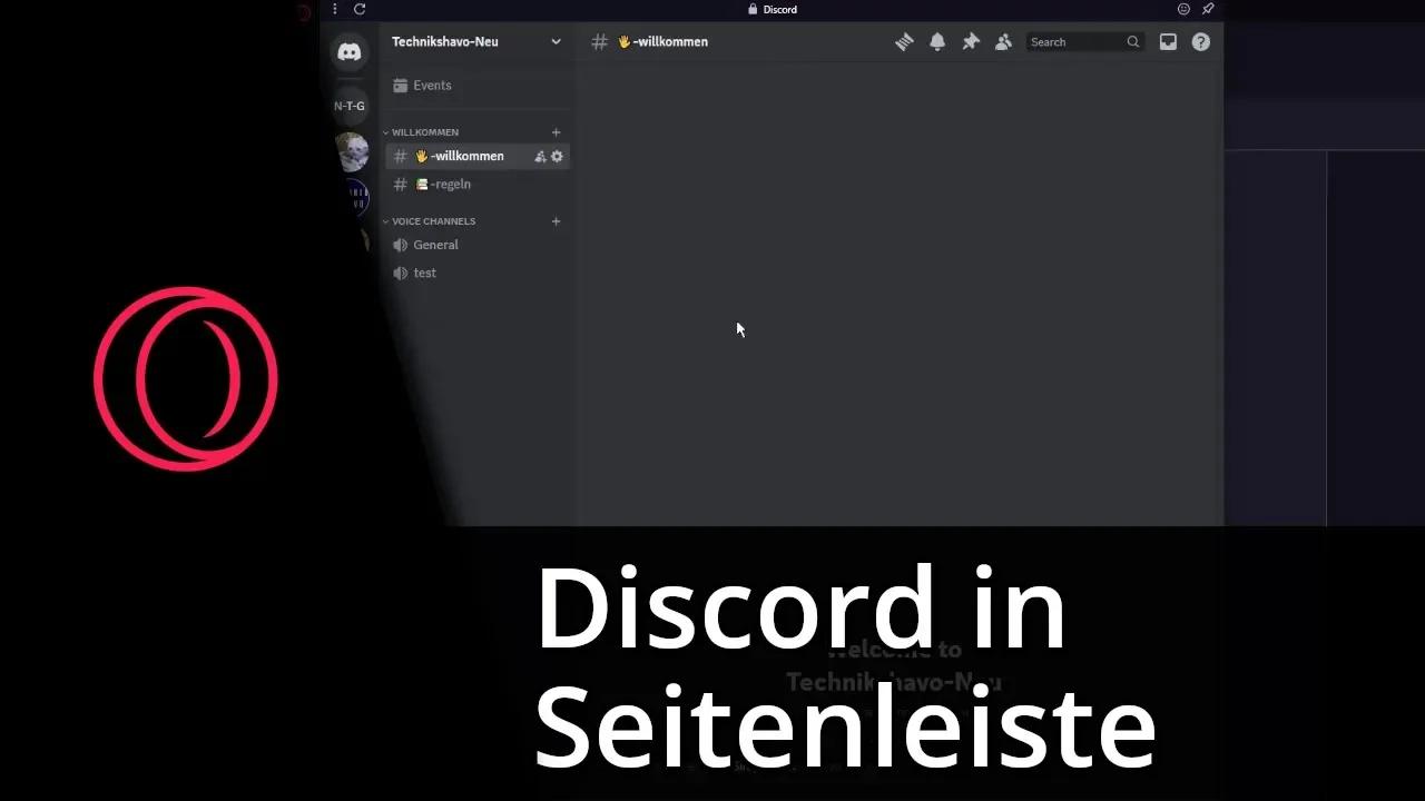 Discord in Opera GX Seitenleiste Tutorial