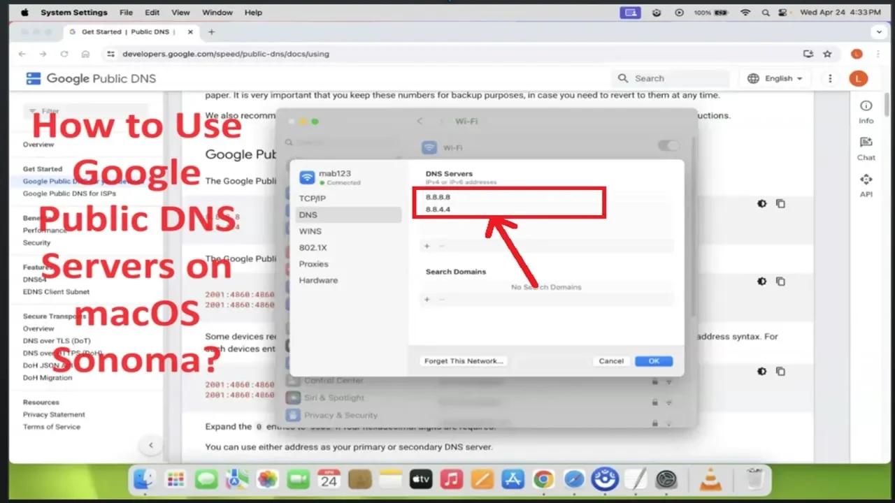 How to Use Google Public DNS Servers on macOS Sonoma?