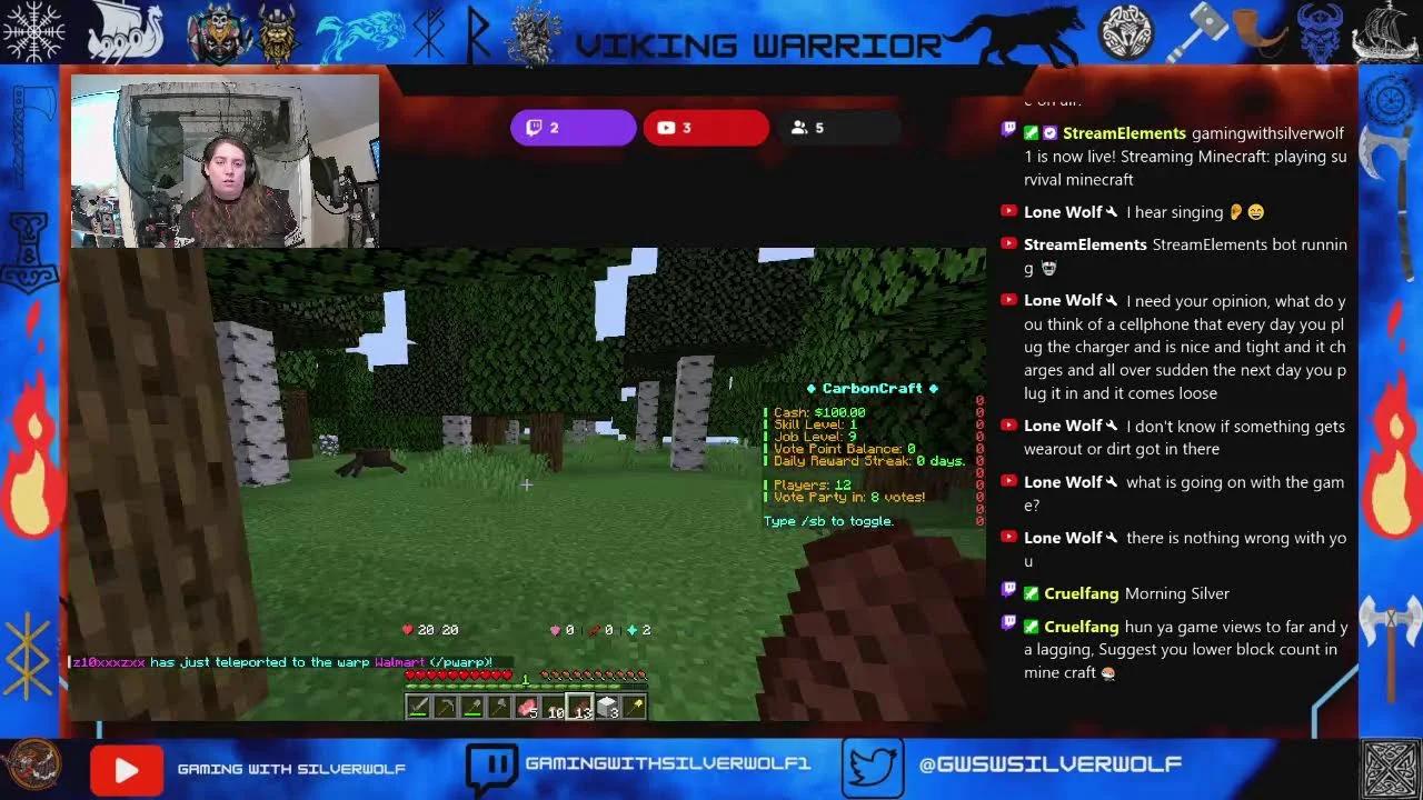 playing survival minecraft