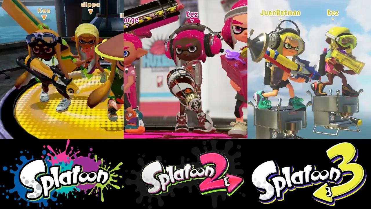 Playing Splatoon 1, 2 and 3 on the same day (Splitscreen View)