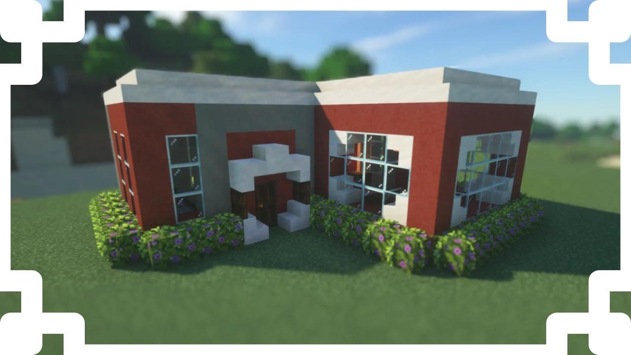 Builder's Guide: Modern House With Red and Grey Terracotta in Minecraft