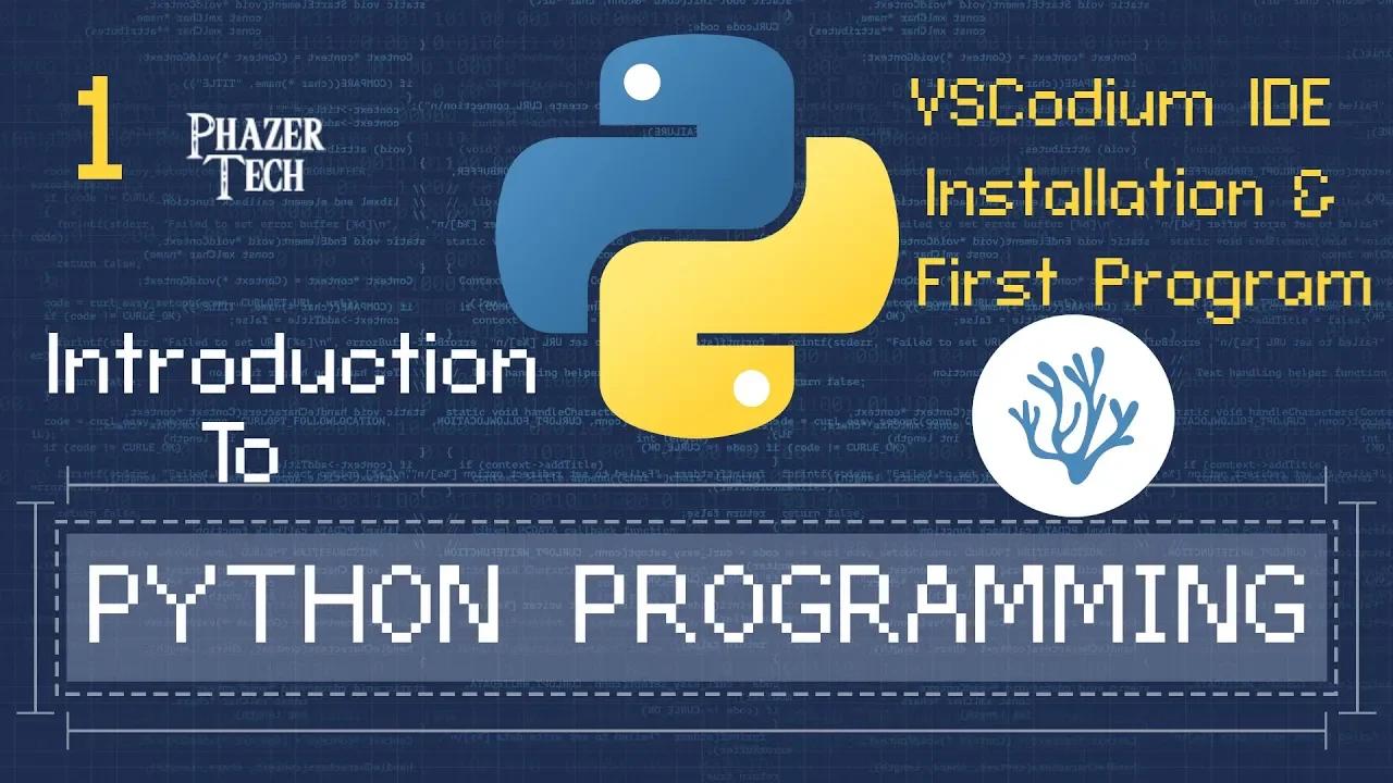 Introduction To Python Programming - VSCodium IDE Installation ...