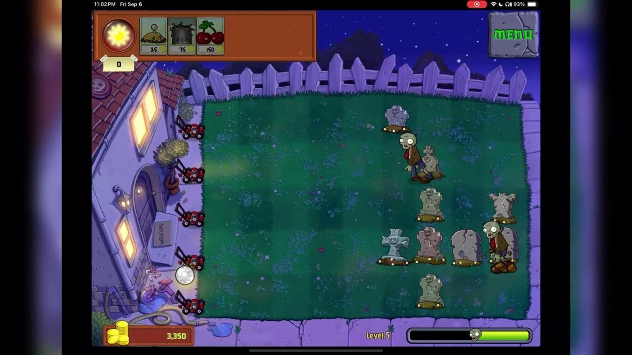 Plants vs Zombies Night Level 5