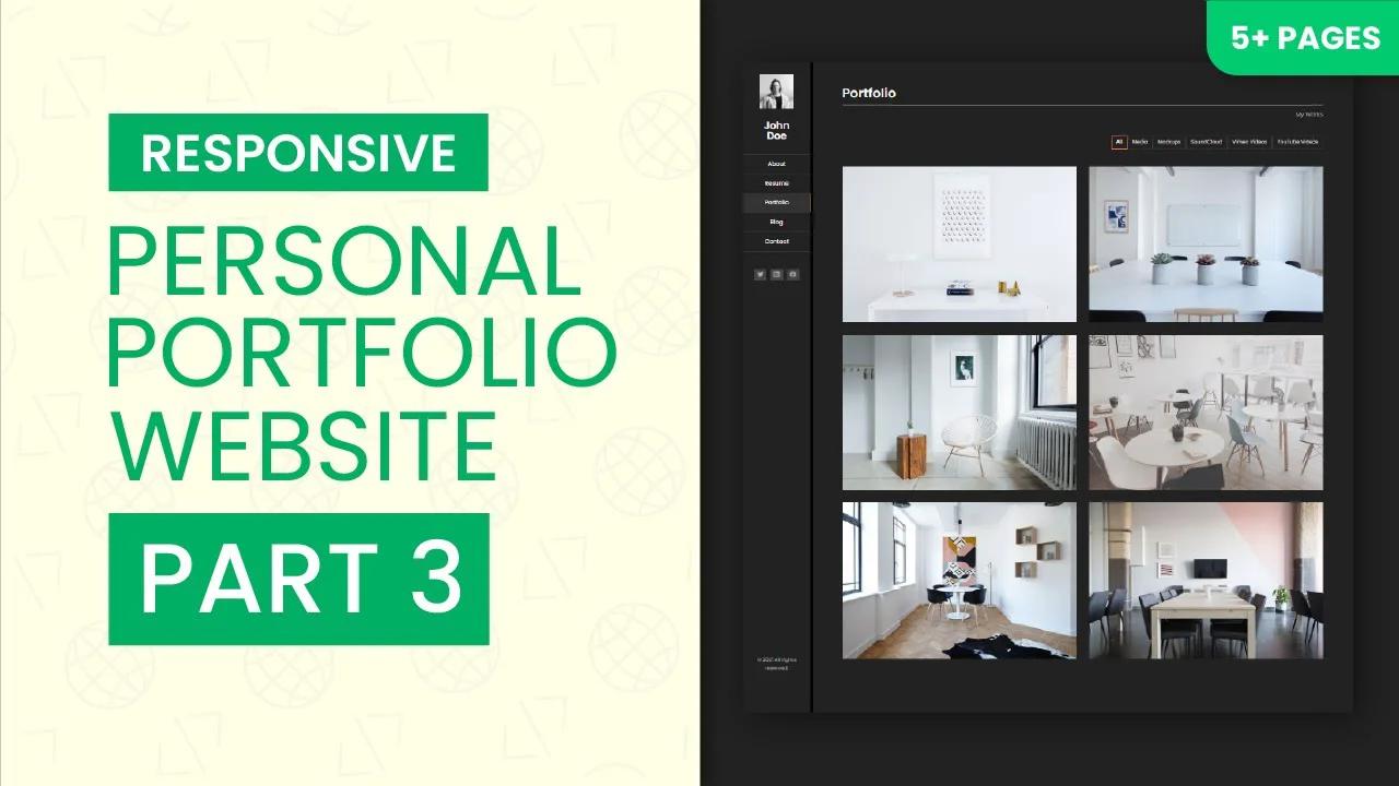 Responsive Personal Portfolio Website with HTML CSS JS - Part 3
