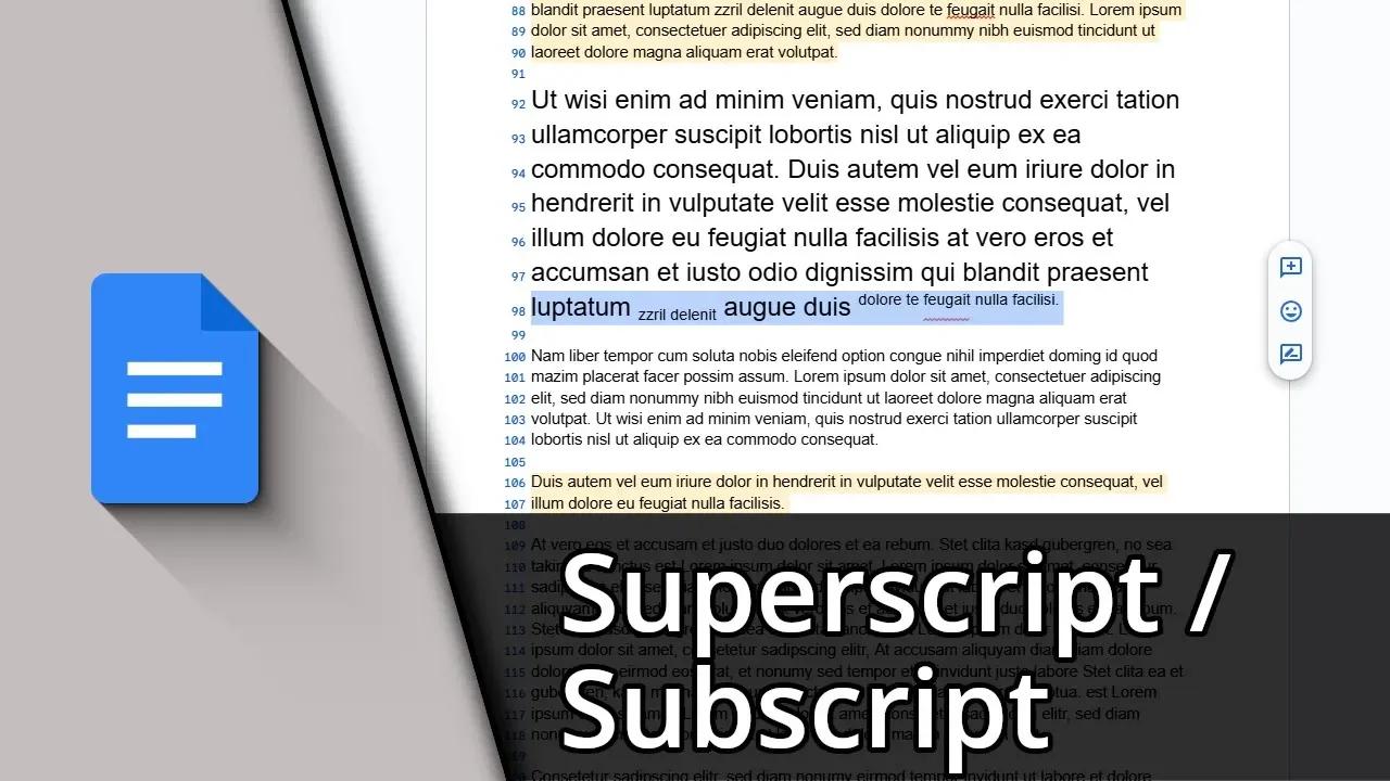Superscript Google Docs | Subscript Google Docs Tutorial