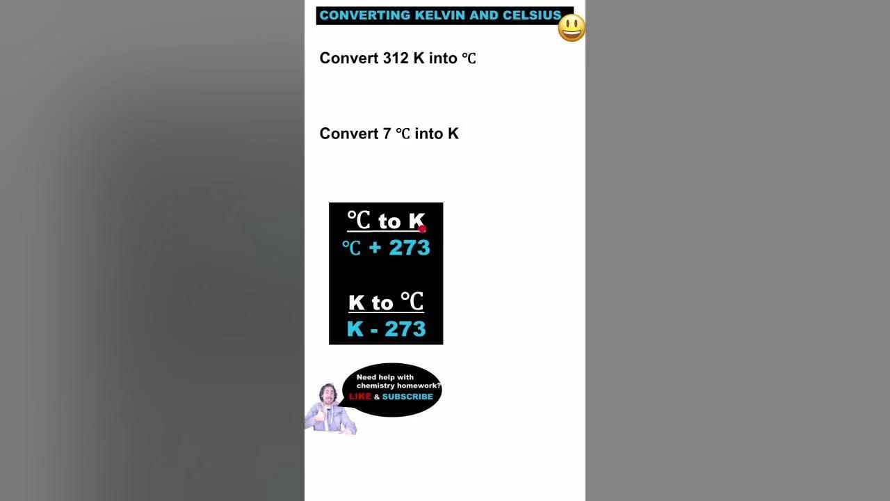 Converting between KELVIN and CELSIUS Temperature 🌡️😃 #chemistry # ...