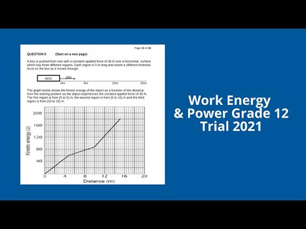 Work, Energy & Power Grade 12 Physics September Trial Exam 2021 ...